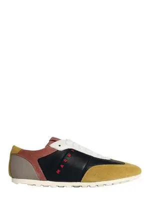 Marni Low-top Leather And Suede Sneakers - Multicolor