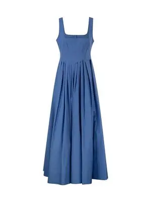 Sportmax Structured Cotton Midi Dress With Full Skirt - Multicolor
