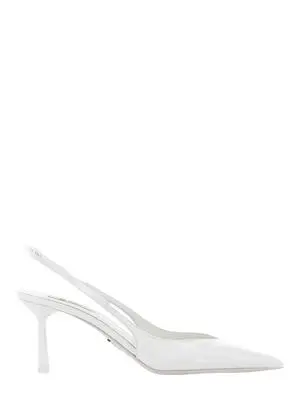 Prada Leather Slingback Pumps - White
