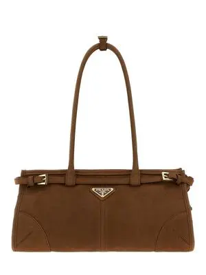Prada Bonnie Nabuk Shoulder Bag - Brown