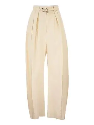 Sportmax SPORTMAX Wide Leg Cotton Trousers With Integrated Belt Multicolor