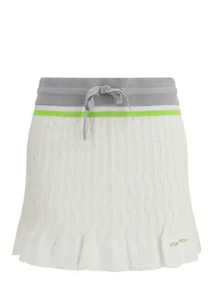 Casablanca Tennis Mini Skirt With Logo Jacquard And Ruffle Hem - White