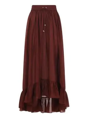 Zimmermann Aster Silk Long Skirt - Red