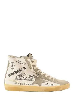 GOLDEN GOOSE High Top Sneakers With All-over Print - Multicolor