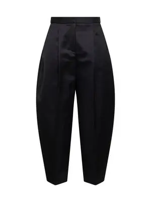 Alaïa Black Cotton And Viscose Rounded Trousers - Multicolor