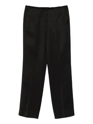 TOTEME Black Linen Blend Straight Leg Trousers - Multicolor