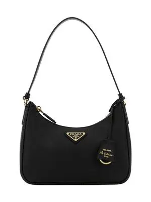 Prada Re-edition 2005 Leather Shoulder Bag - Black