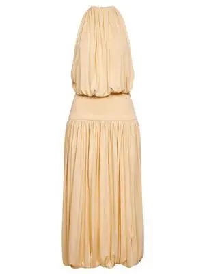 TOTEME Fluid Viscose Gathered Midi Dress - Multicolor