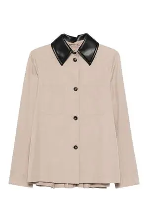 Sportmax Cotton Blend Trench Coat With Contrasting Collar - Multicolor