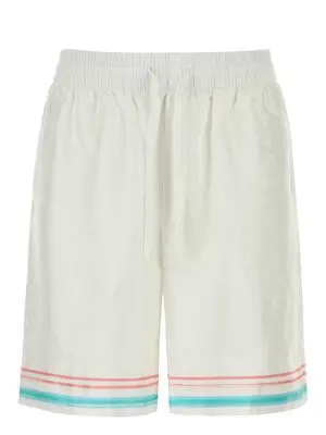 CASABLANCA CASABLANCA Silk Bermuda Shorts With Printed Pocket