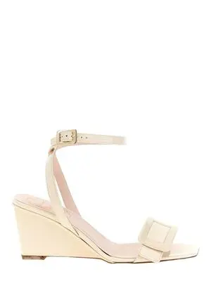 ROGER VIVIER ROGER VIVIER Belle Vivier Patent Leather Wedge Mules Multicolor