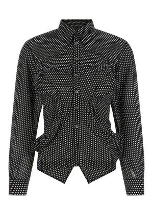 Junya Watanabe Polka Dot Silk-effect Shirt - Multicolor