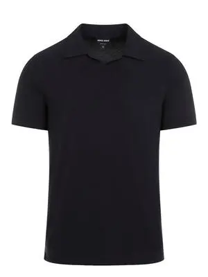 Giorgio Armani Viscose Polo - Blue