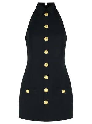 Balmain Virgin Wool Sleeveless Dress - Black