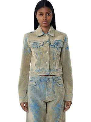 ACNE STUDIOS ACNE STUDIOS Cropped Textured Denim Jacket