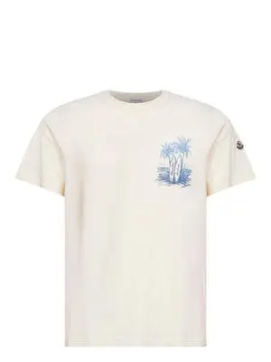 Moncler White Cotton Jersey Printed T-shirt - Multicolor
