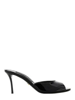 Dolce & Gabbana Leather Keira Mules - Black
