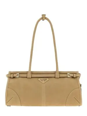 Prada PRADA Beige Nabuk Shoulder Bag Brown