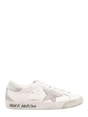 GOLDEN GOOSE Super-star Leather Sneakers With Perforated Detailing And Signature Star - Multicolor