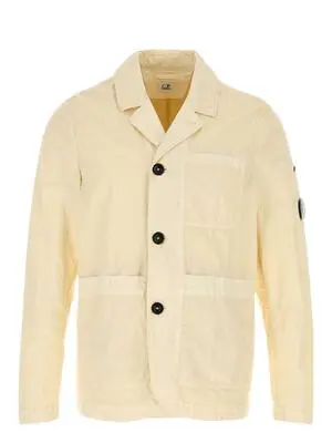C.P. COMPANY Cream Cotton Blend Blazer - Yellow