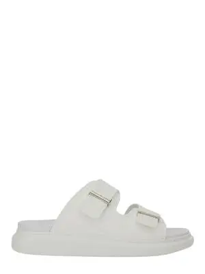 Alexander McQueen Hybrid Double Buckle Sandal Silver
