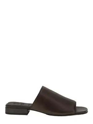 Brunello Cucinelli Riding Calfskin Sandals With Monili Detail - Brown