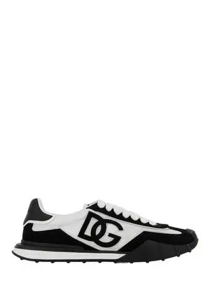 Dolce & Gabbana Two-tone Canvas And Suede Dg Athletic Sneakers - Multicolor
