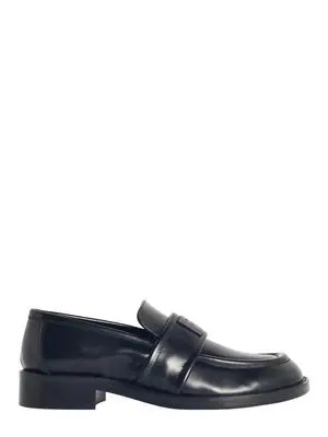 Acne Studios Leather Loafers With Embossed Logo Plaque - Black