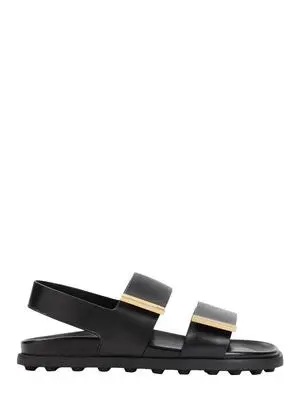 TOD'S Leather Slingback Sandals With Touch-strap Fastening - Multicolor