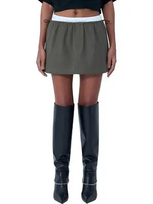 Alexander Wang Elasticated Waist Mini Skirt - Green