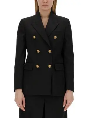 GOLDEN GOOSE Double-breasted Jacket In Virgin Wool - Black