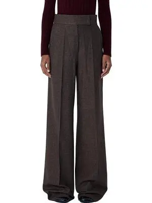 Max Mara Billy High-rise Wide-leg Wool Blend Pants - Brown