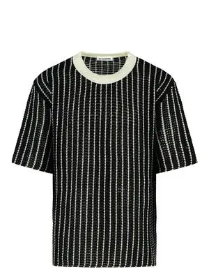 JIL SANDER Crochet' Cotton T-shirt - Black