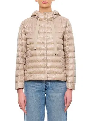Herno Down Jacket With Hood And Drawstring Detail - Multicolor