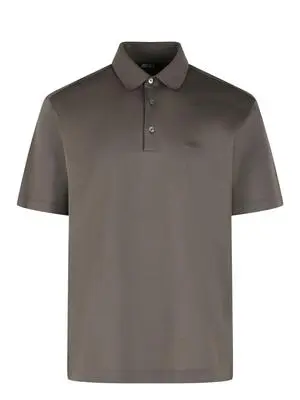 Zegna Dark Taupe Cotton Polo Shirt - Gray