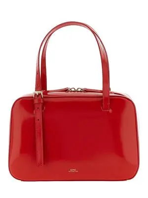 A.p.c. A.P.C. Virginie Box Smooth Leather Handbag Red
