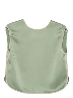 FORTE_FORTE Sleeveless Round Neck Top With Khaki Trim - Multicolor