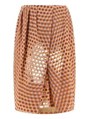 Dries Van Noten Dries Van Noten Saronga Bis Polka Dot Silk Skirt Multicolor