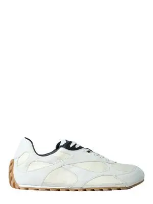 Bottega Veneta Orbit Flash Sneakers In Suede And Technical Fabrication - White