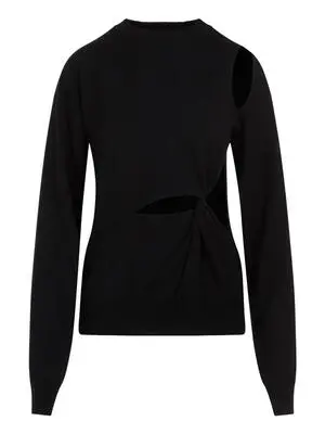 Sportmax SPORTMAX Black Virgin Wool Cutout Pullover Black