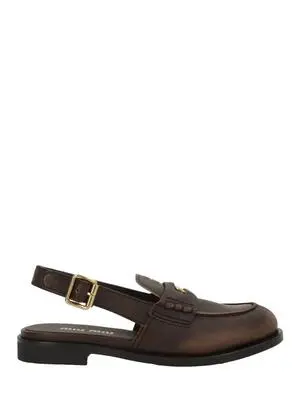 Miu Miu Slingback Loafers - Brown