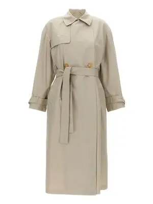 MAX MARA Max Mara The Cube Double-Breasted Cotton Gabardine Trench Coat