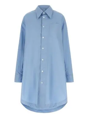 Ami Cotton Poplin De Coeur' Shirt Dress - Blue