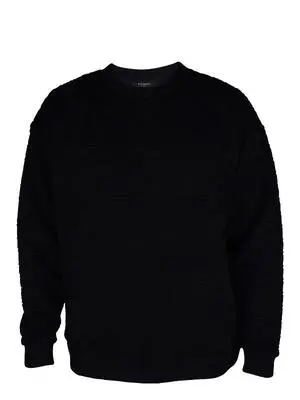 Balmain Quilted Crew Neck Sweater - Black