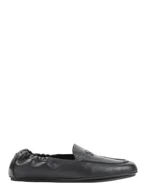 Celine Leather Triomphe Loafers - Black