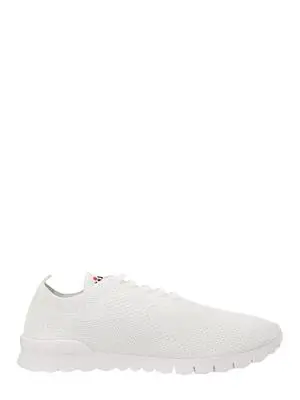 Kiton Textured Fabric Lace-up Sneakers - White