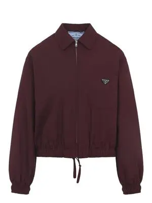 Prada Polyester Zip-up Jacket With Enamelled Triangle Logo - Red