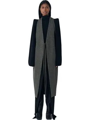 Rick Owens Wool Draped Longline Waistcoat - Gray