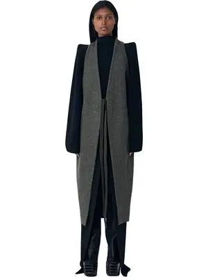 Rick Owens Wool Draped Longline Waistcoat - Gray