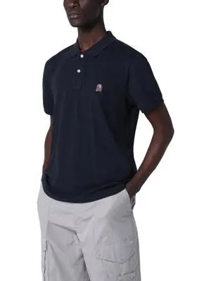 PARAJUMPERS Navy Polo Shirt With Logo Patch - Blue